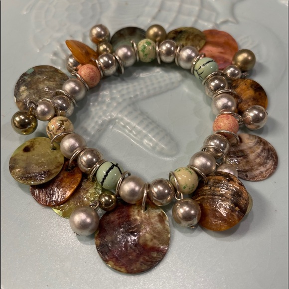 Panache Boutique | Jewelry | Nwt Beautiful Beaded Shell Bracelet | Poshmark